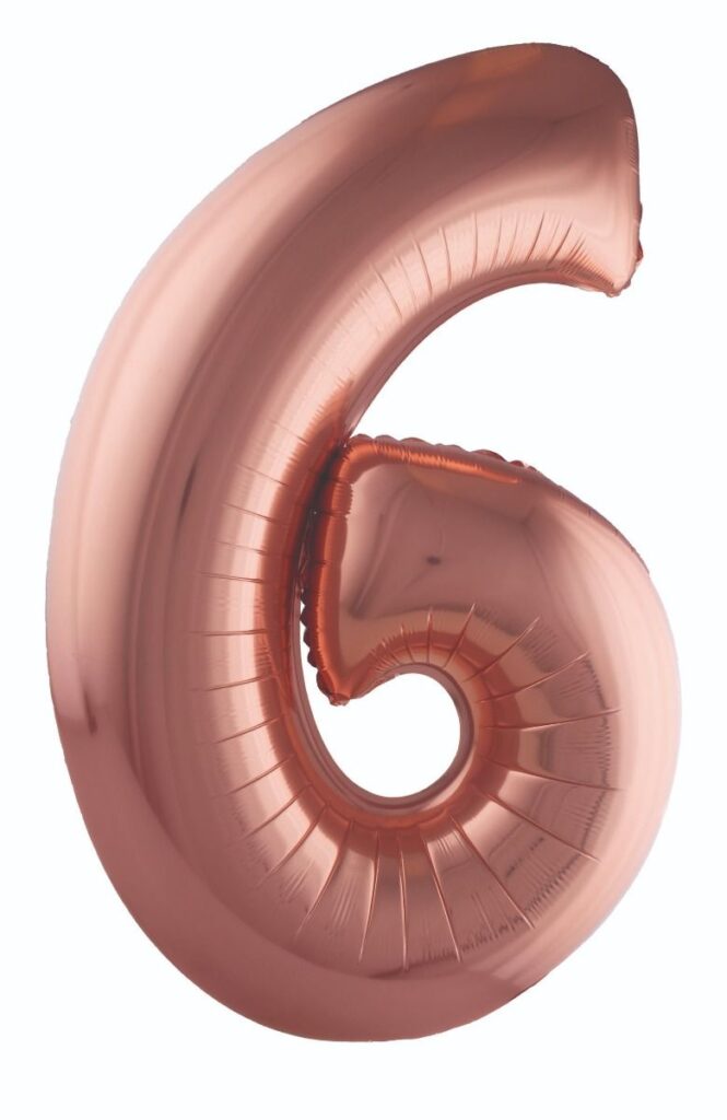 Rose Gold Number 6 – 40″ – PARTYNW.COM